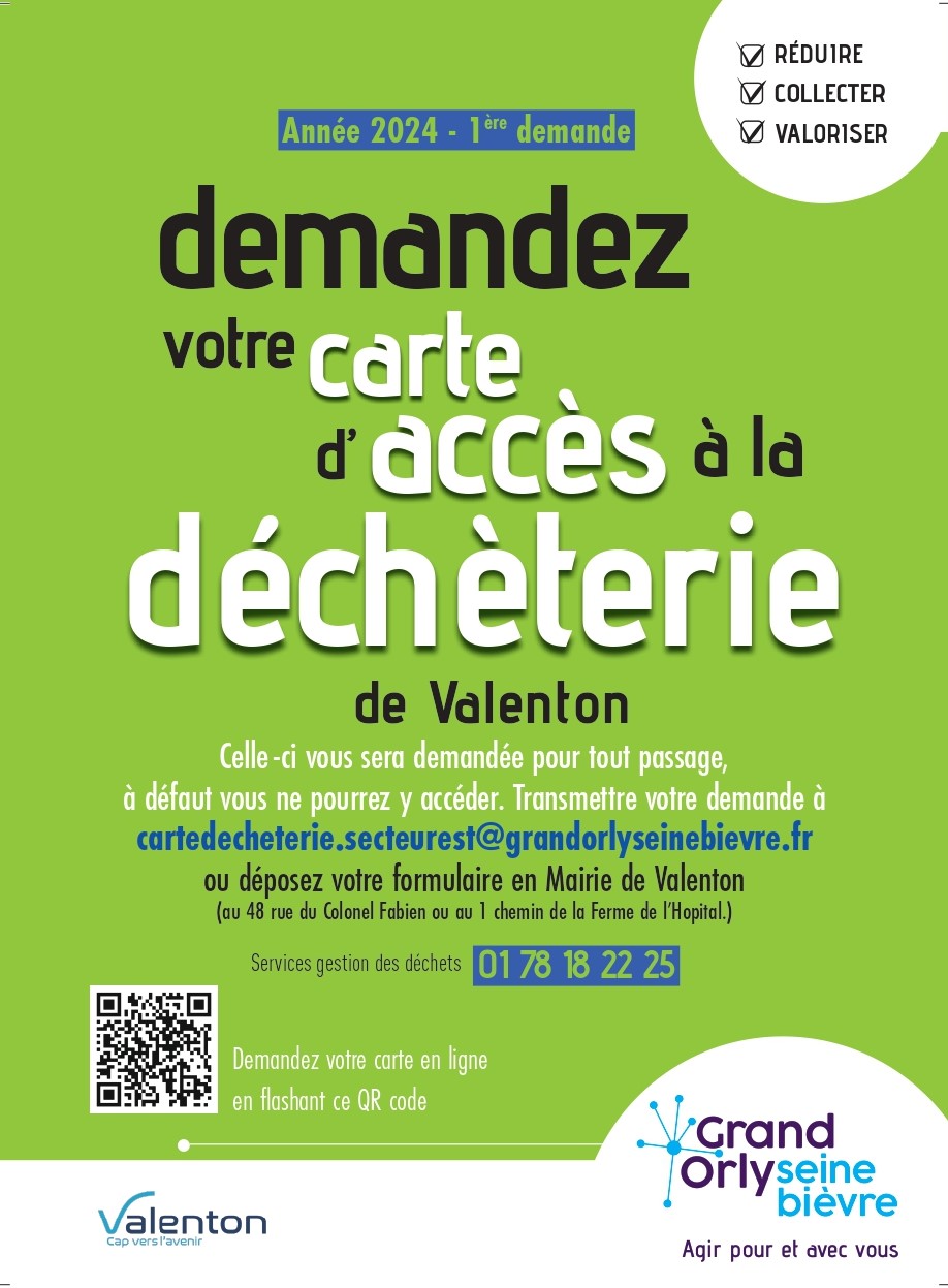 Faites votre demande de carte de déchèterie - VALENTON